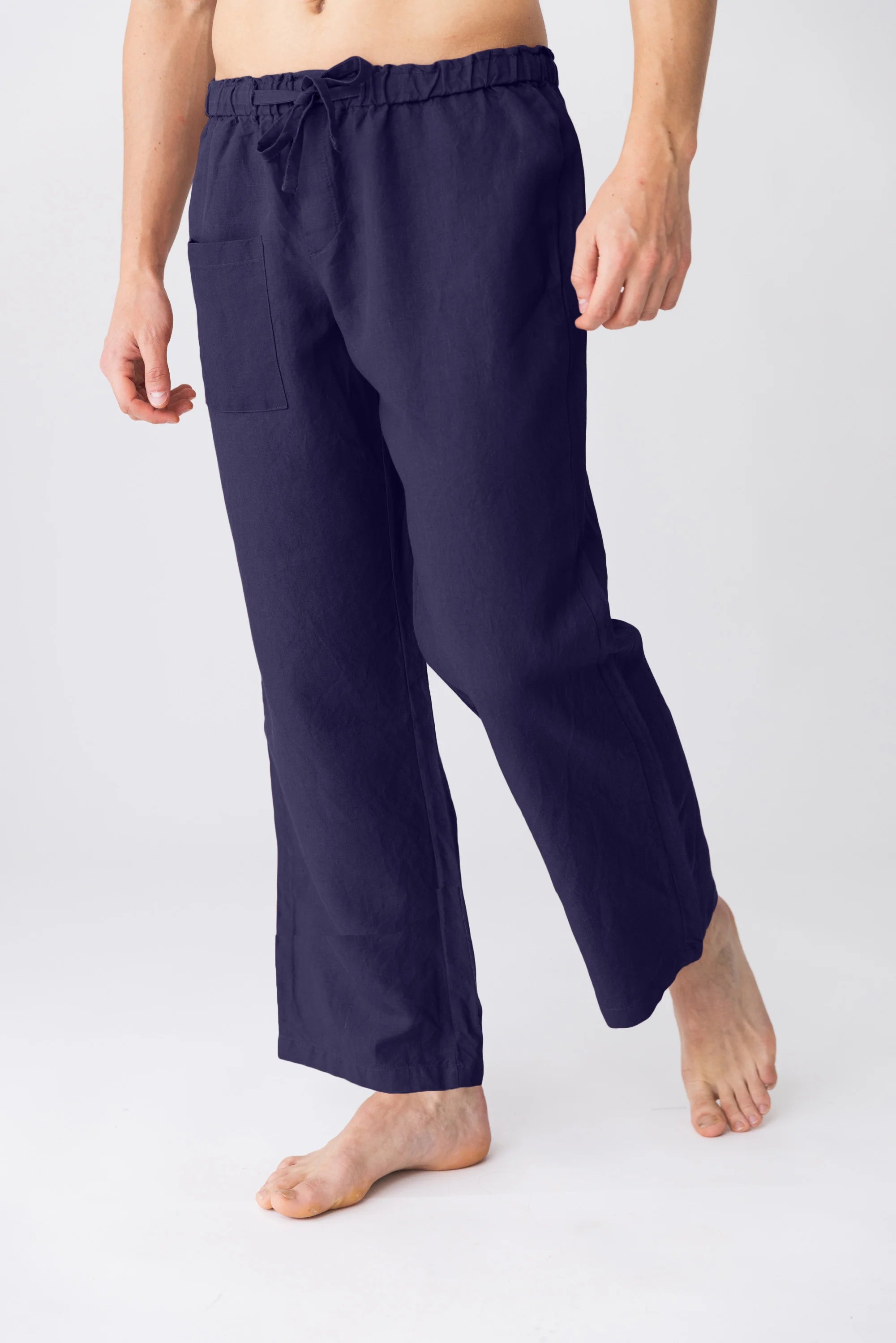 Men's linen pajama pants night blue | Linenshed
