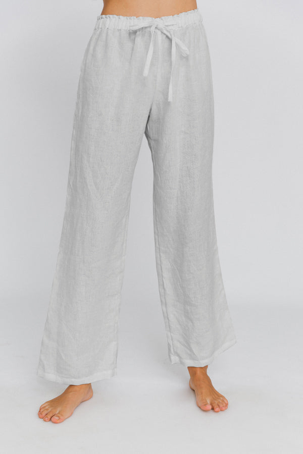 Linen pajama pants light grey | Linenshed