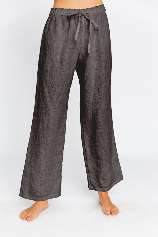 Linen pajama pants dark grey | Linenshed