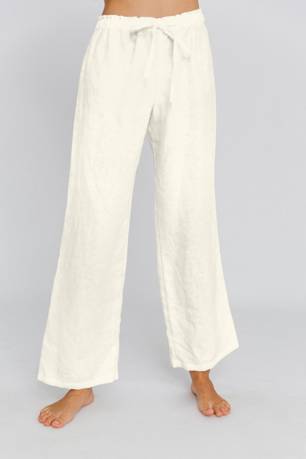 Linen pajama pants ivory | Linenshed