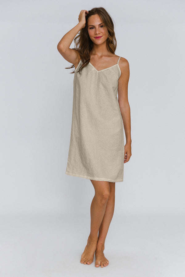 Linen Nightie beige | Linenshed