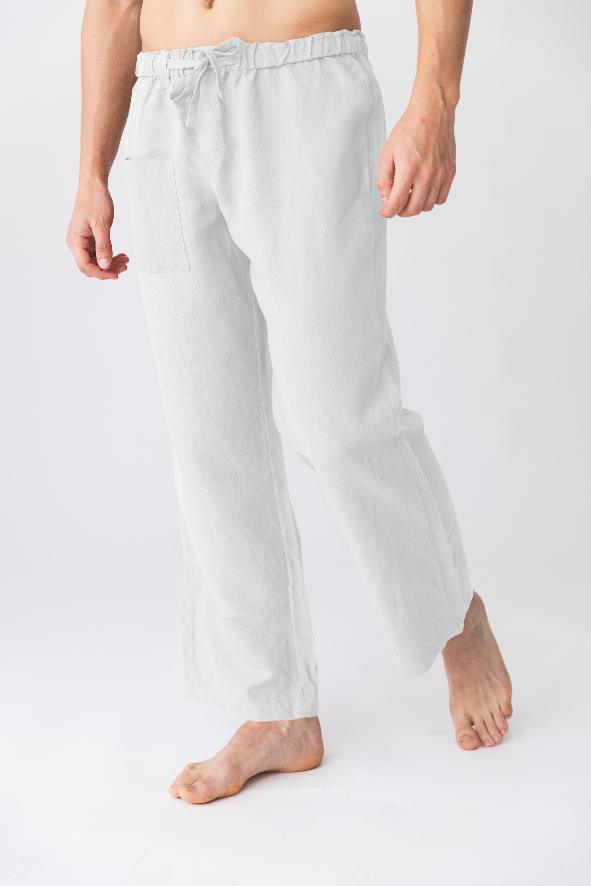 Men's linen pajama pants white | Linenshed